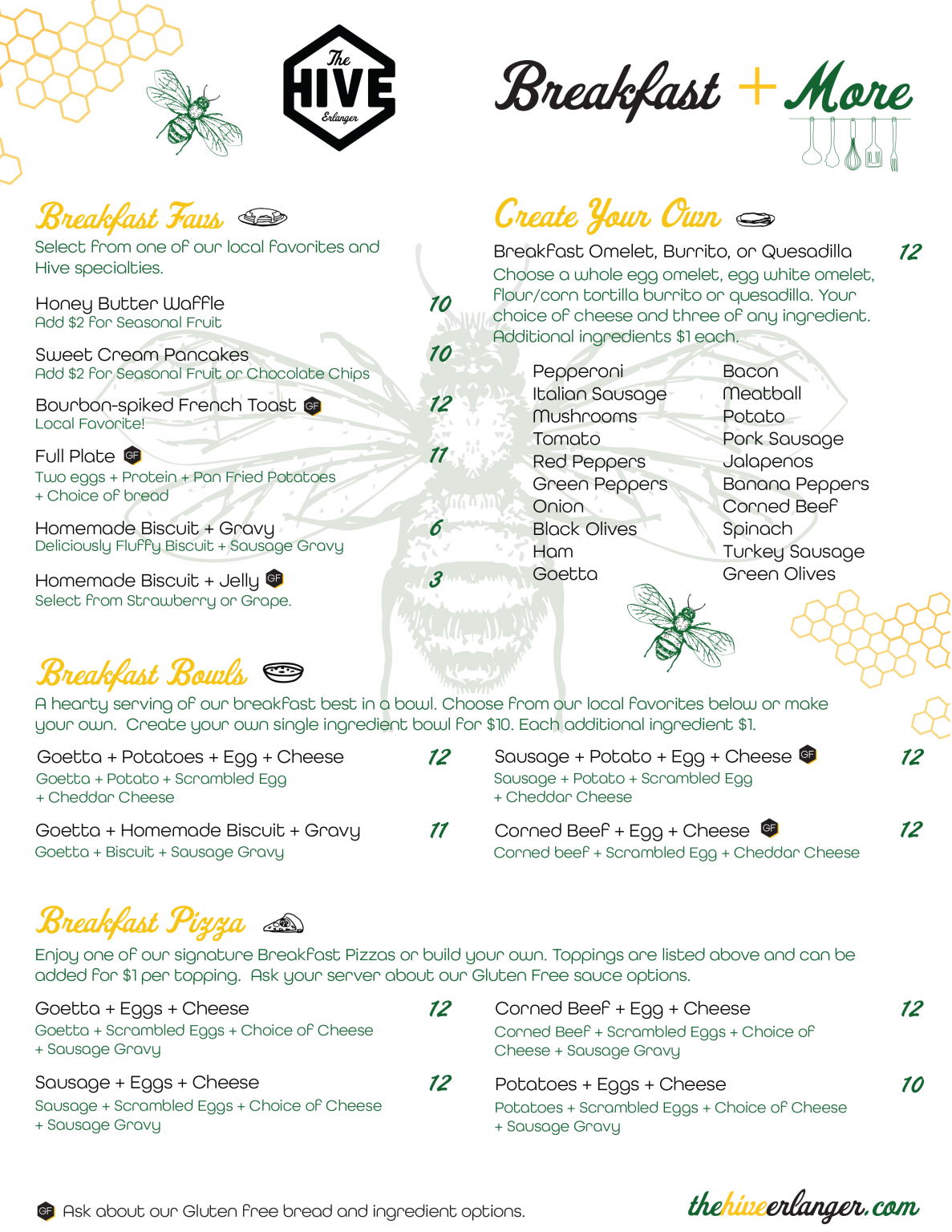 Full Menu – The Hive