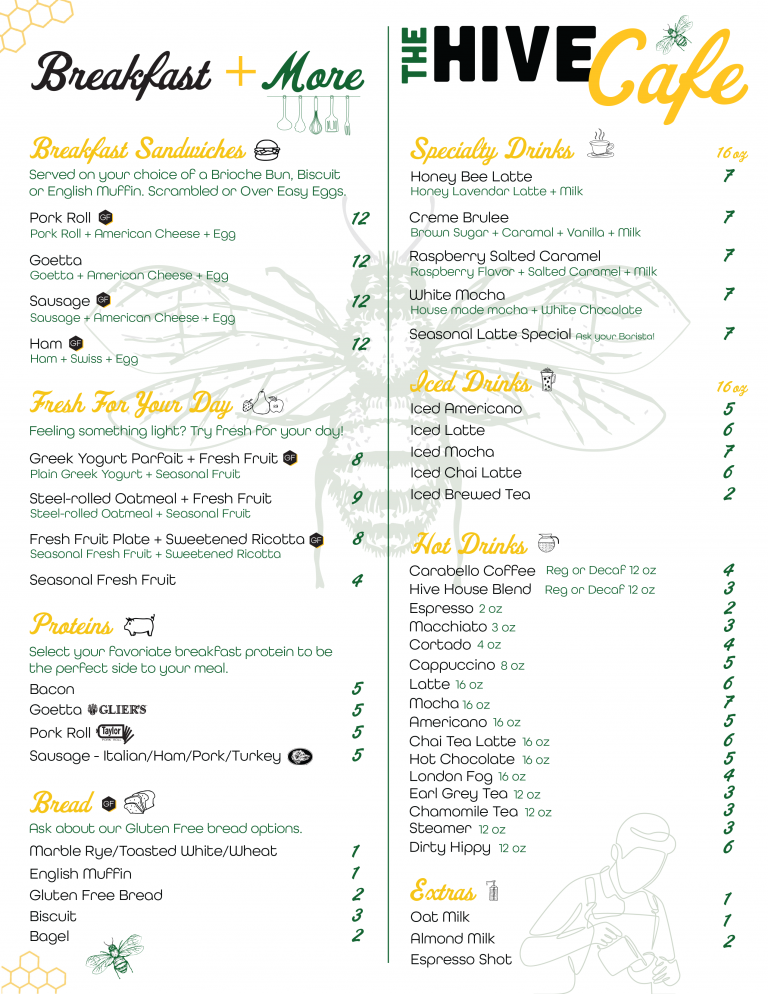 Full Menu – The Hive