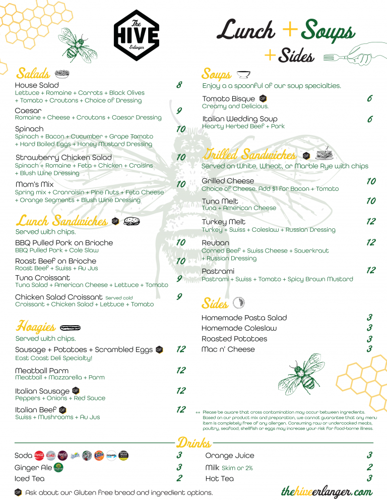 Full Menu – The Hive