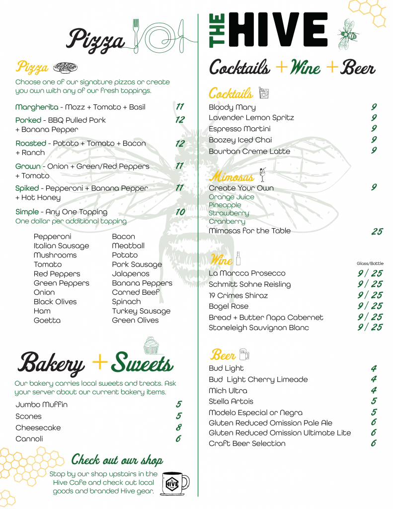Full Menu – The Hive