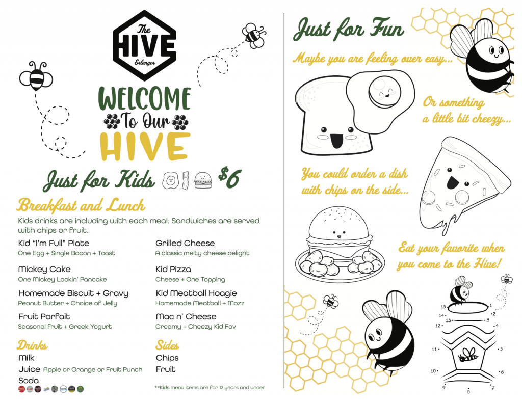 Kids Menu – The Hive
