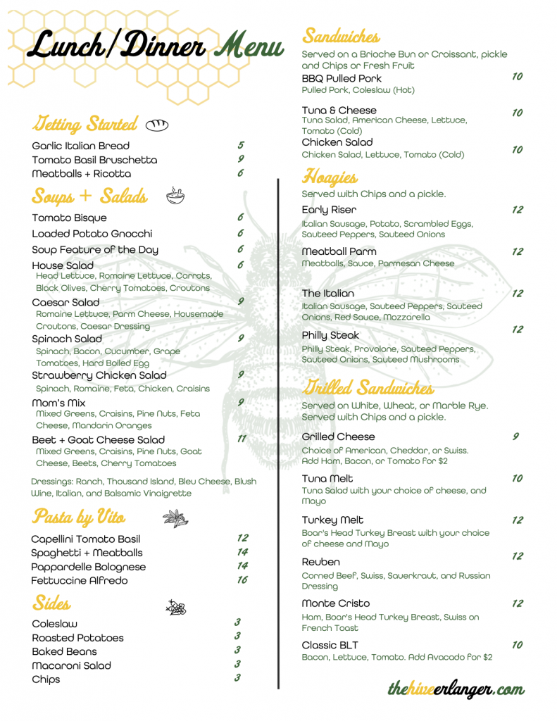 Breakfast, Brunch, Lunch – The Hive