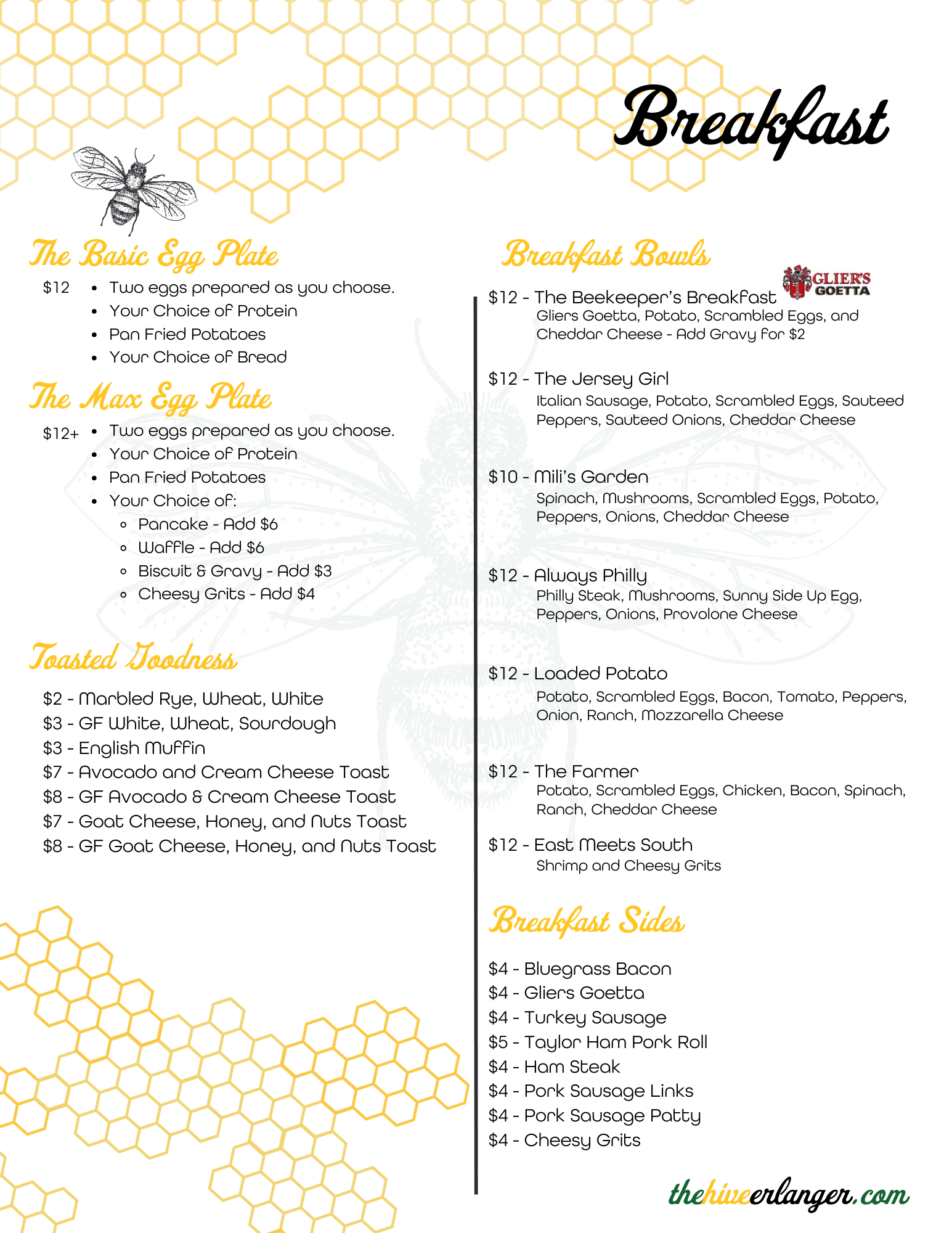 Breakfast, Brunch, Lunch – The Hive